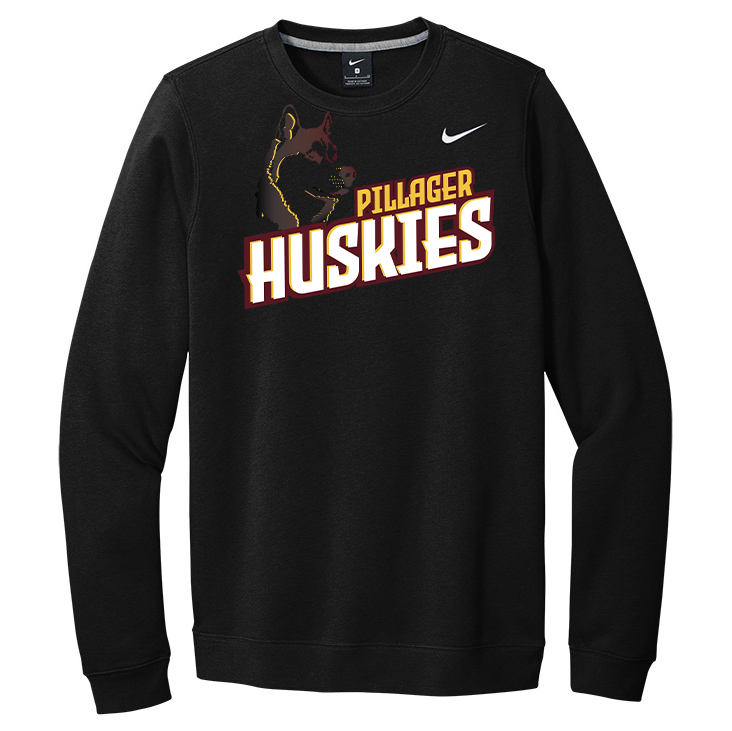 PILLAGER HUSKIES - Nike Club Fleece Crew | JAK's Embroidery ...